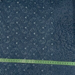 Broiderie Anglaise Blue Poly Chiffon, Semi Sheer, Very Soft Chiffon ...
