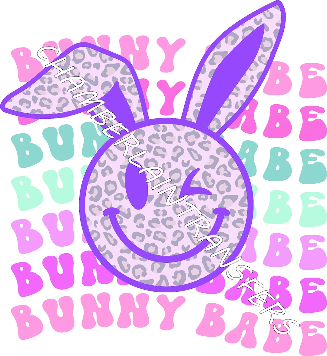 Bunny Bunny Easter Smiley Face Retro READY TO PRESS Sublimation ...