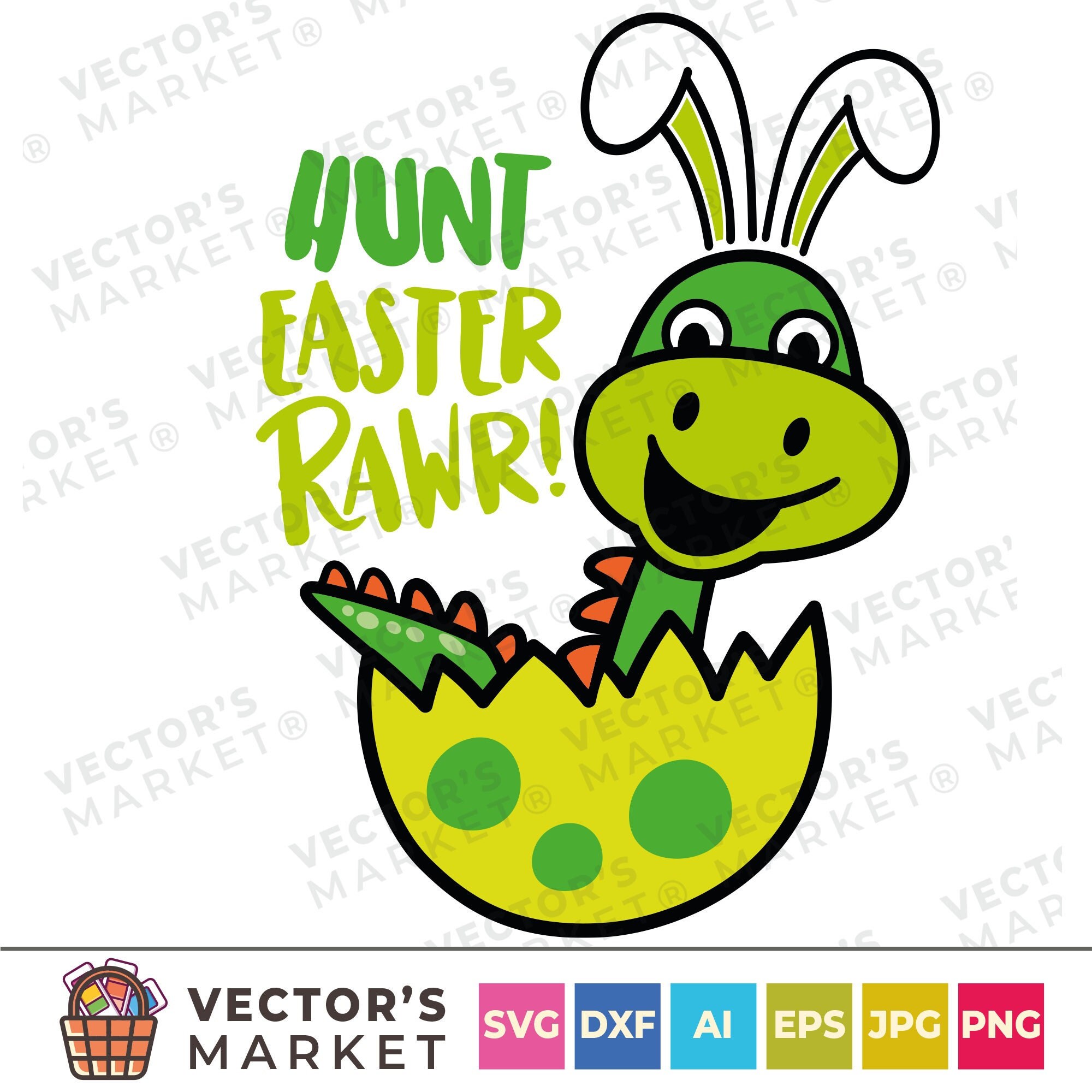 Easter Dinosaur Svg, T-rex Bunny Svg, Happy Easter Cut Files, Funny ...