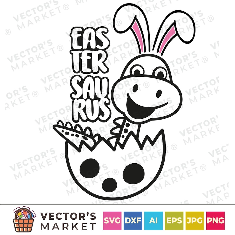 Easter Saurus Svg, T-rex Bunny Svg, Happy Easter Cut Files Funny Dino ...