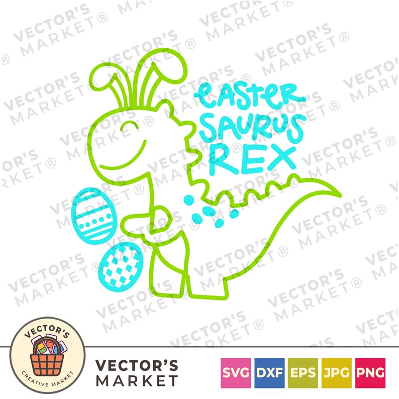 Easter Saurus Rex Svg, T-rex Bunny Svg, Happy Easter Cut Files, Funny ...