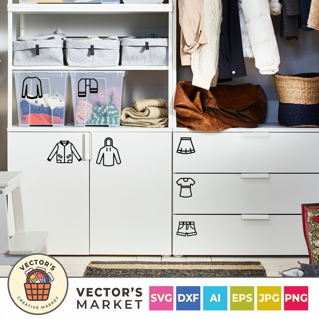 Clothes Labels SVG, Adult Wardrobes Organisation Svg, Wardrobe Labels ...