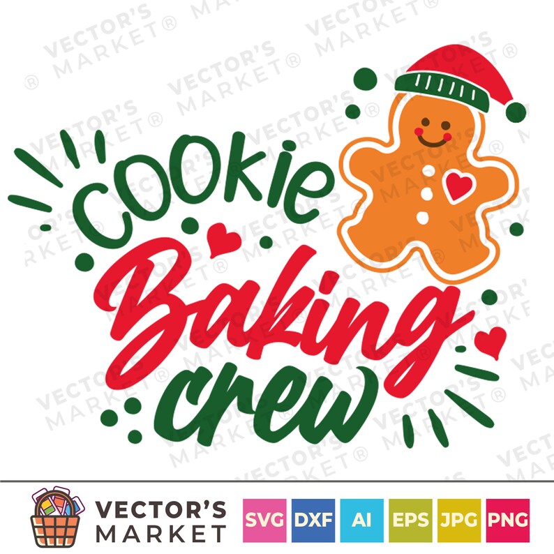 Santa Gingerbread Svg, Cookies Crew svg, Christmas Baking Svg, Ginger ...