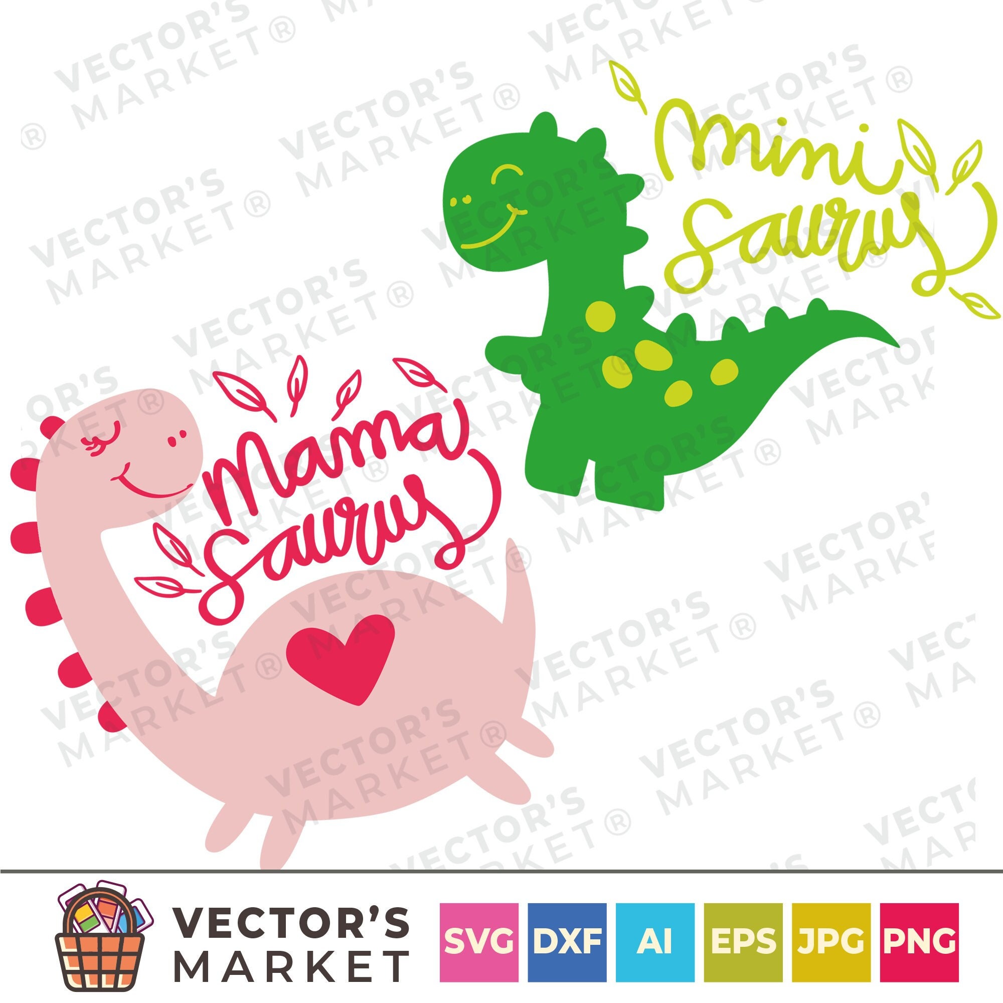Mami Saurus Svg Mini Saurus Svg Dinosaurs Cut Files T-rex - Etsy