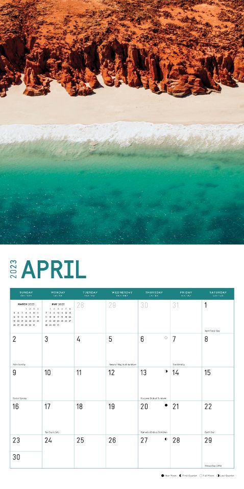 2023 Beaches Sticker Wall Calendar by Bright Day 12x12 Inch - Etsy