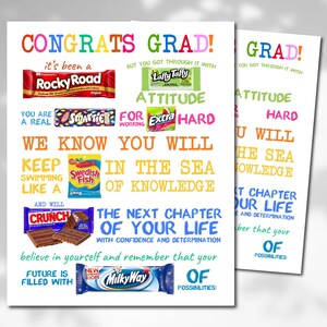 Graduation Candy Gram Poster, Congrats Grad Gift From Parents ...