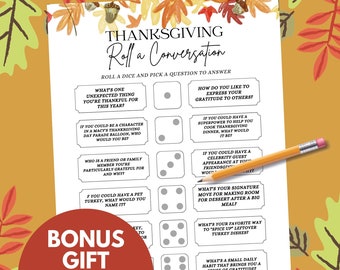 Dicebreaker THANKSGIVING Thanksgiving Icebreaker Questions & - Etsy