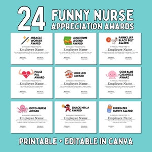 Funny Nursing Award Certificates Editable in Canva, Funny RN ...