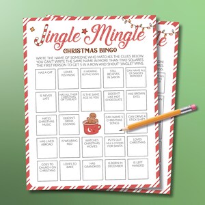 Christmas Bingo Game Fun Mix and Mingle Holiday Party Game, Office Find ...