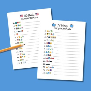 Emoji Pictionary Games Bundle, 10 Printable Emoji Games, Icebreaker ...