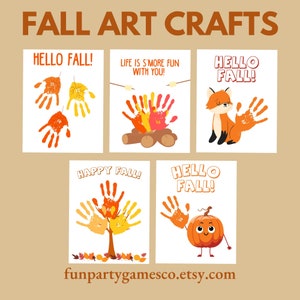 Fall Handprint Craft Bundle - 15 Handprint Art Crafts for Kids, Autumn ...