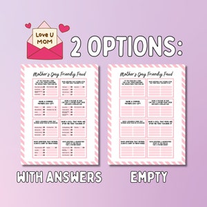 Mothers Day Friendly Feud Game, Family Party Game for Kids and Adults ...