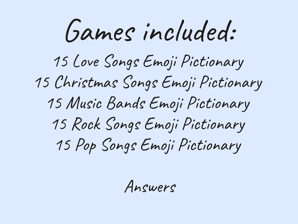 Music Emoji Pictionary Game Printable Guess the Song Fun - Etsy Australia