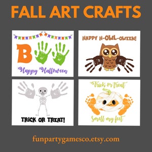 Halloween Handprint and Footprint Craft Bundle - 25 Handprint Art ...