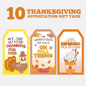 Thanksgiving Employee Appreciation Gift Tags, Printable Thanks Gifts ...