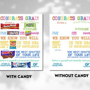Graduation Candy Gram Poster, Congrats Grad Gift From Parents ...
