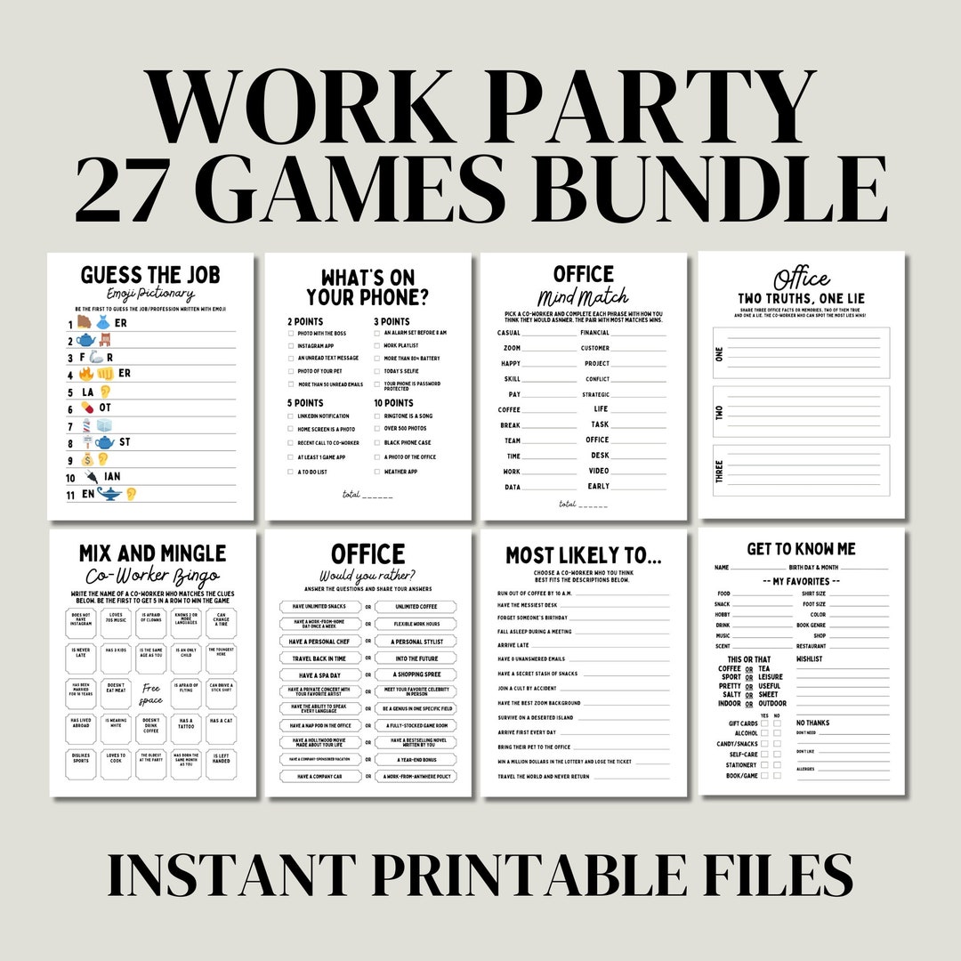 Office Party Games, Fun Employee Appreciation Games for Work Party ...