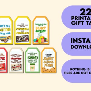 Back to School Candy Gift Tags Bundle First Day of School - Etsy