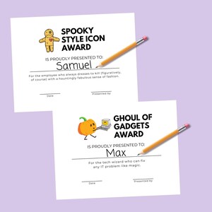 20 Funny Halloween Employee Awards Editable in Canva, Work Appreciation ...
