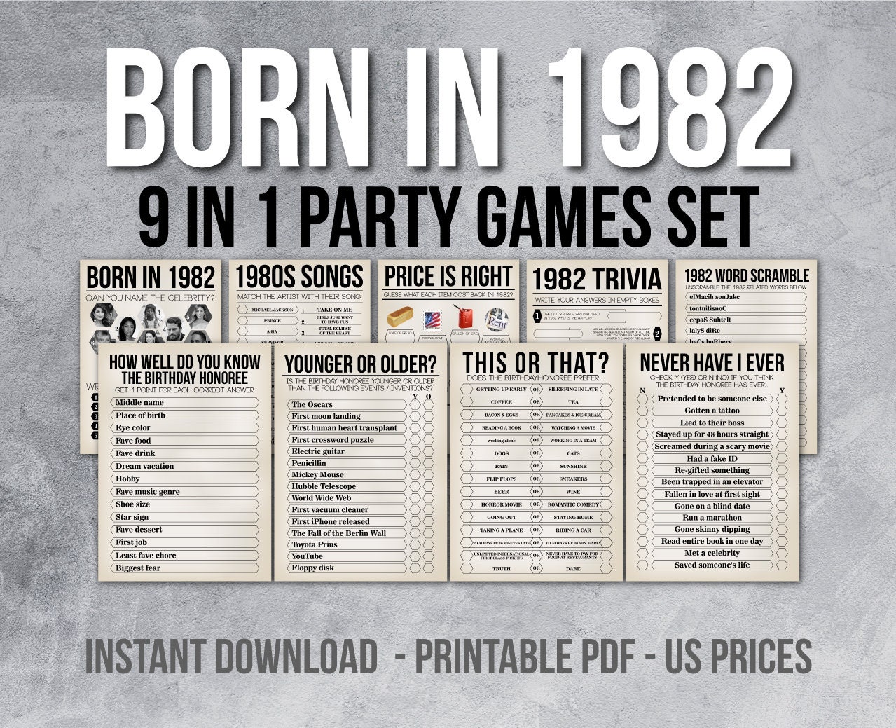 40th birthday party games for Men Women 40th Birthday Games Born in ...