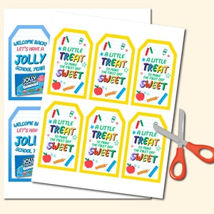 Back to School Candy Gift Tags Bundle First Day of School - Etsy