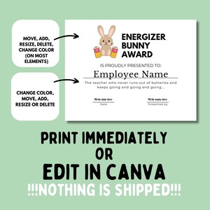 Funny Teachers Award Certificates Editable in Canva, Funny Award ...