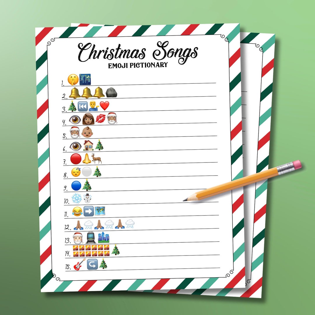 Pictionary d'emojis de Noël Jeu de Noël amusant pour - Etsy France