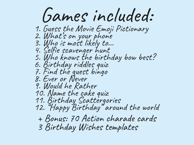 Teen Boy Birthday Games Bundle Printable Birthday Games for - Etsy