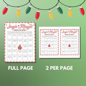 Christmas Bingo Game Fun Mix and Mingle Holiday Party Game, Office Find ...