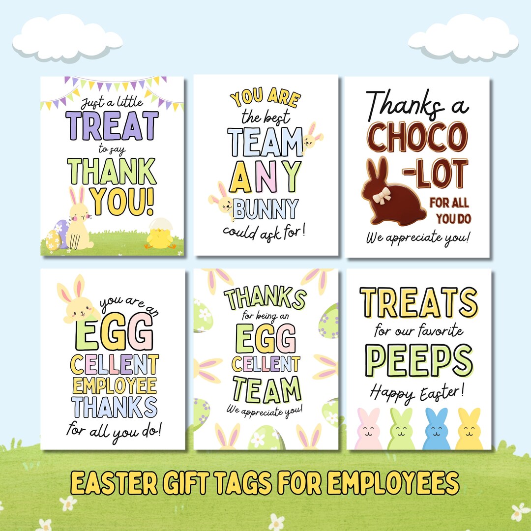 Easter Candy Gift Tags for Employee Appreciation, Printable Team Gifts ...
