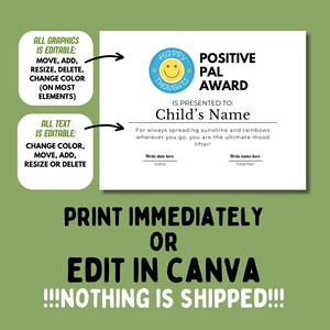 Funny Classroom Awards Certificates Editable in Canva, End of School ...