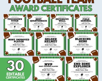 End of Season Football Award Certificates | 30+ Football Certificates ...