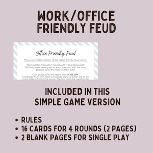 Office Friendly Feud Game, Fun Work Activity Top Answers, Group Office ...