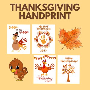 Thanksgiving Handprint and Footprint Craft Bundle - 15 Printable Art ...