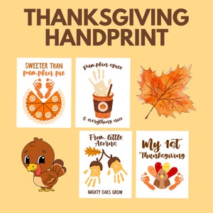 Thanksgiving Handprint and Footprint Craft Bundle - 15 Printable Art ...