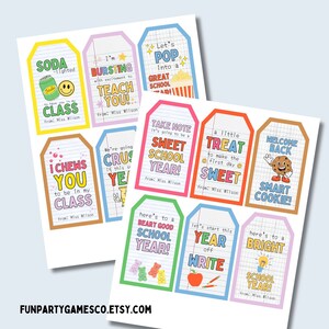 Back to School Gift Tag Bundle Editable in Canva, Printable First Day ...
