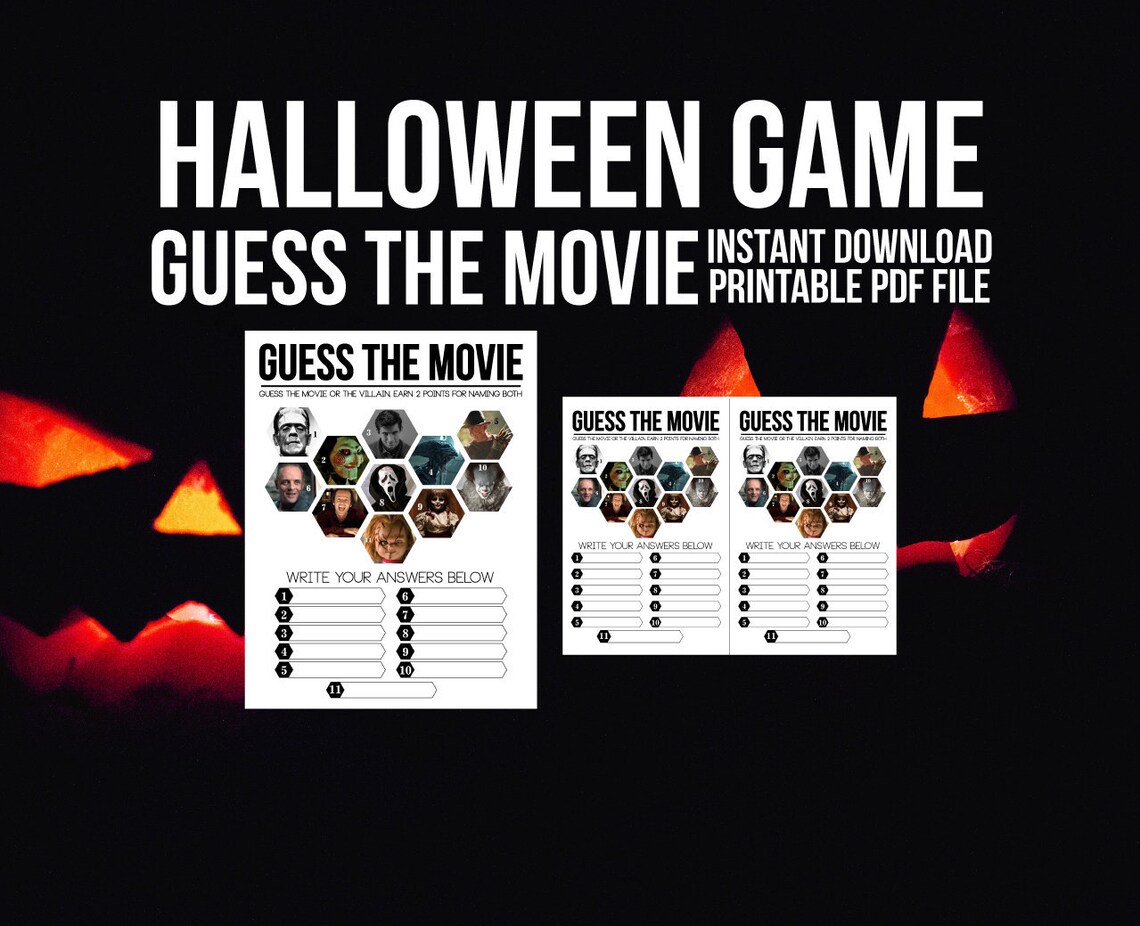 Guess the Movie Game Halloween Movie Game Guess The | Etsy