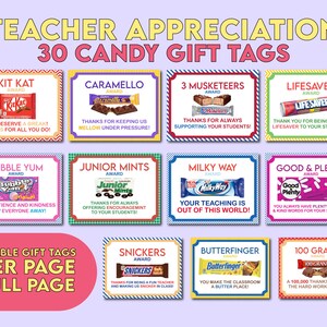 Employee Candy Bar Gift Tags Thank You Notes for Employee - Etsy Singapore