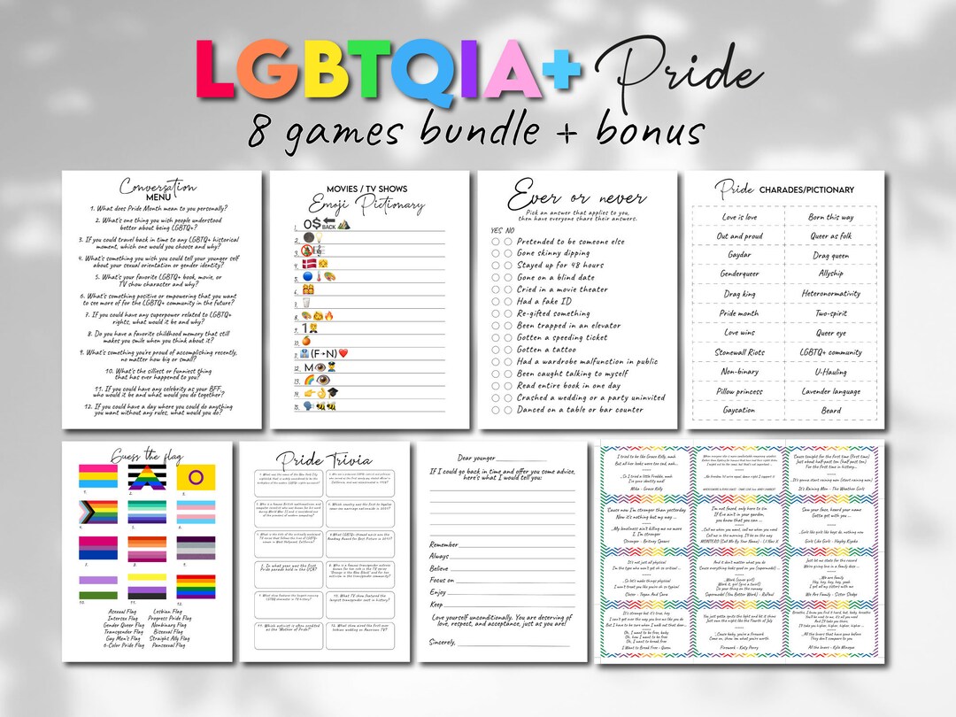 Pride Party Games Printable Bundle Fun LGBTQIA+ Pride Games, LGBT ...