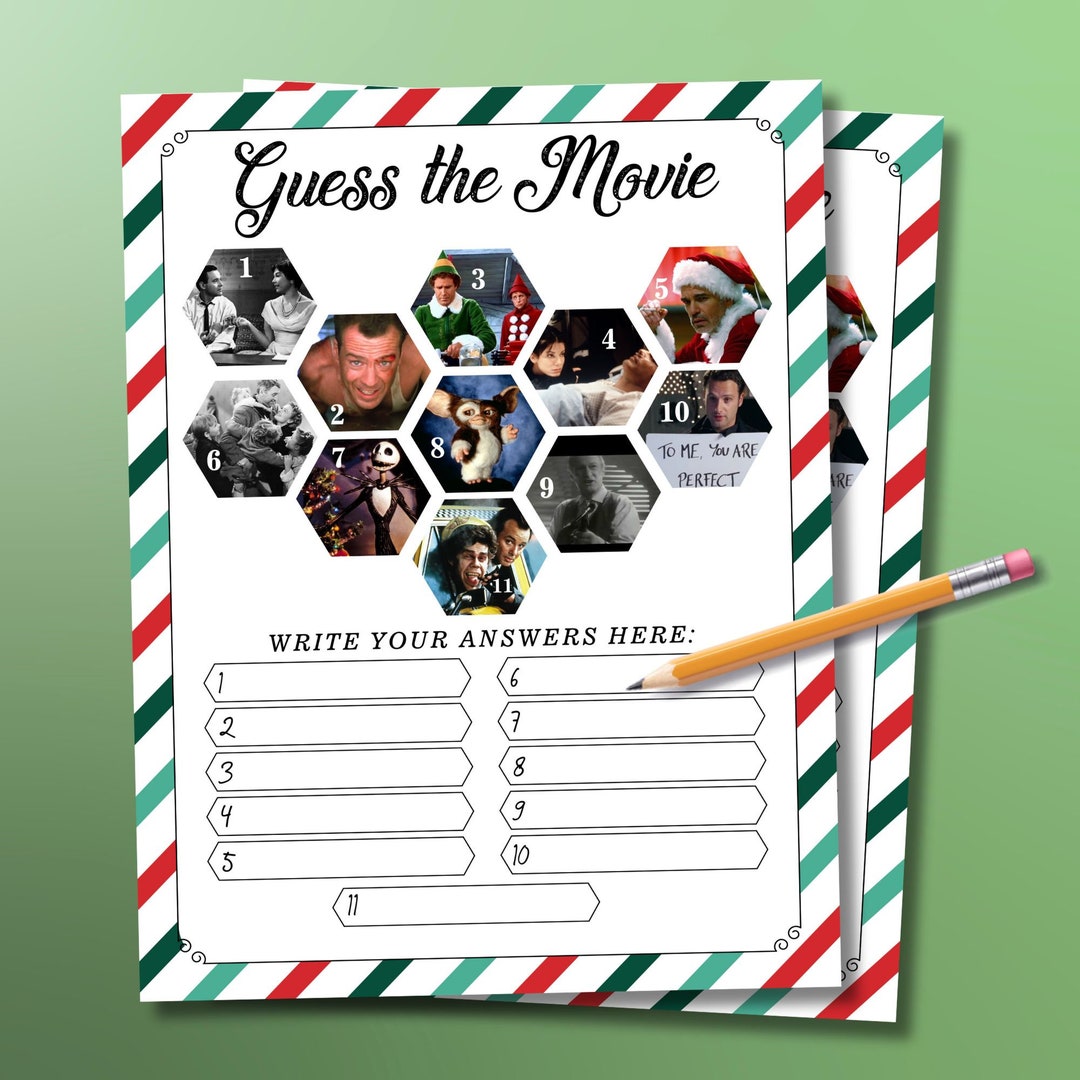 Name the Christmas Movie Game, Fun Printable Christmas Game for Family ...