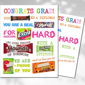 Graduation Candy Gram Poster Congrats Grad Gift From Parents - Etsy