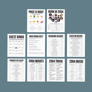 20th Wedding Anniversary Games Bundle, Married in 2004 Party Games ...