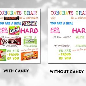 Graduation Candy Gram Poster Congrats Grad Gift From Parents - Etsy