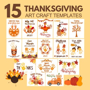 Thanksgiving Handprint and Footprint Craft Bundle - 15 Printable Art ...