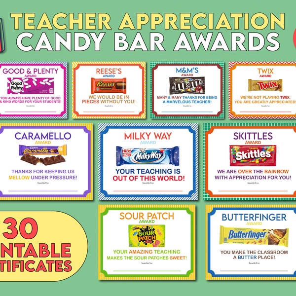 Candy Bar Awards - Etsy