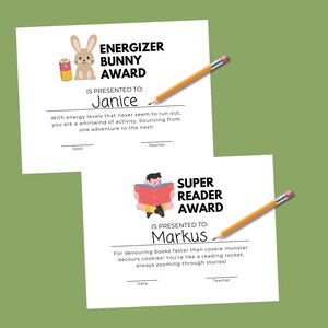 Funny Classroom Awards Certificates Editable in Canva, End of School ...