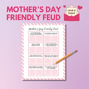 Mothers Day Friendly Feud Game, Family Party Game for Kids and Adults ...