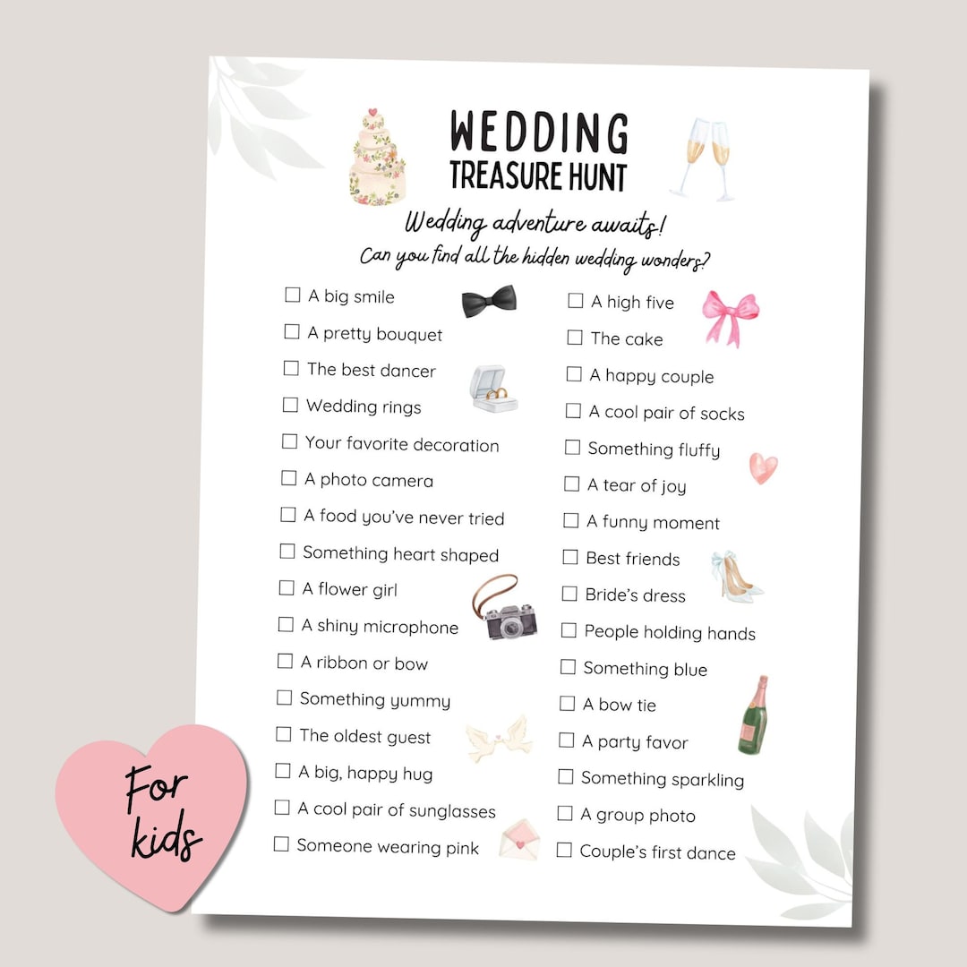 Wedding I Spy Game for Kids, Fun Treasure Hunt for Kids, Printable ...