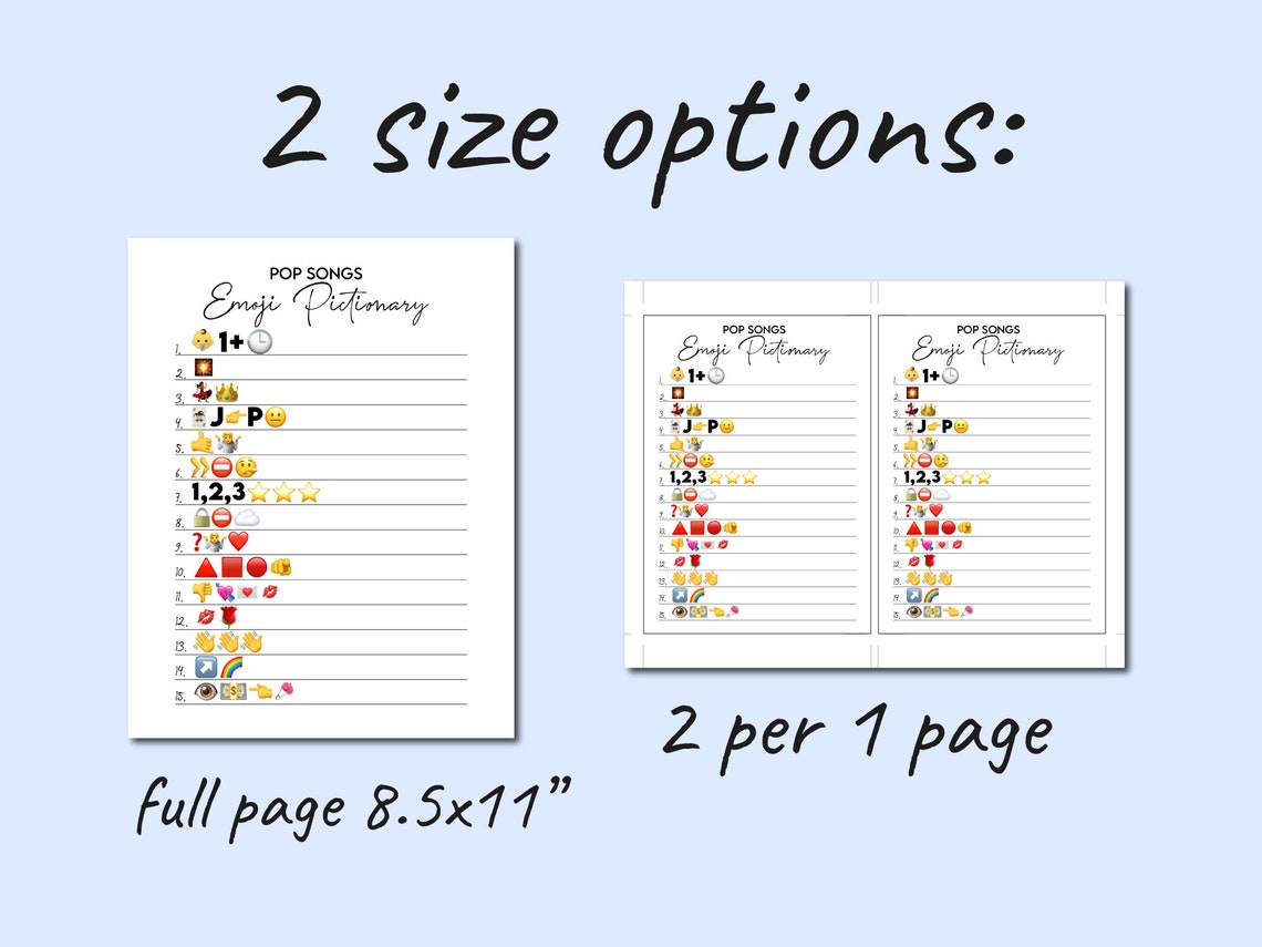 Music Emoji Pictionary Game Printable Guess the Song Fun - Etsy Canada