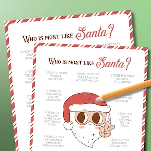 Fun Christmas Party Game Who is Most Like Santa, Fun Holiday Icebreaker ...